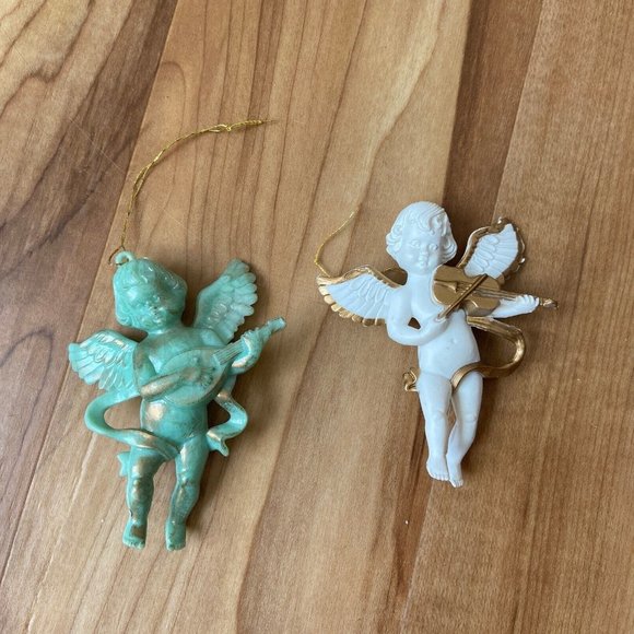 Unmarked | Holiday | Vintage Plastic Heralding Angel With Instrument ...